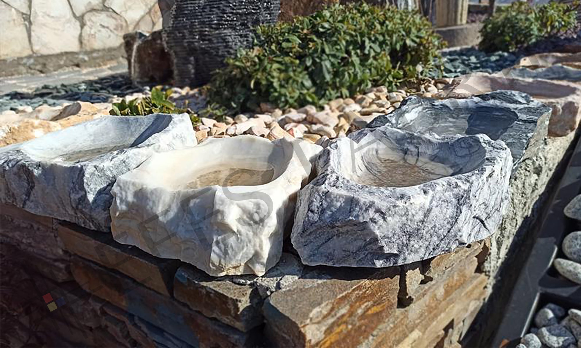 Lilac Natural Bird Bath | Natural Stone | Landscape | Outdoor Design ...