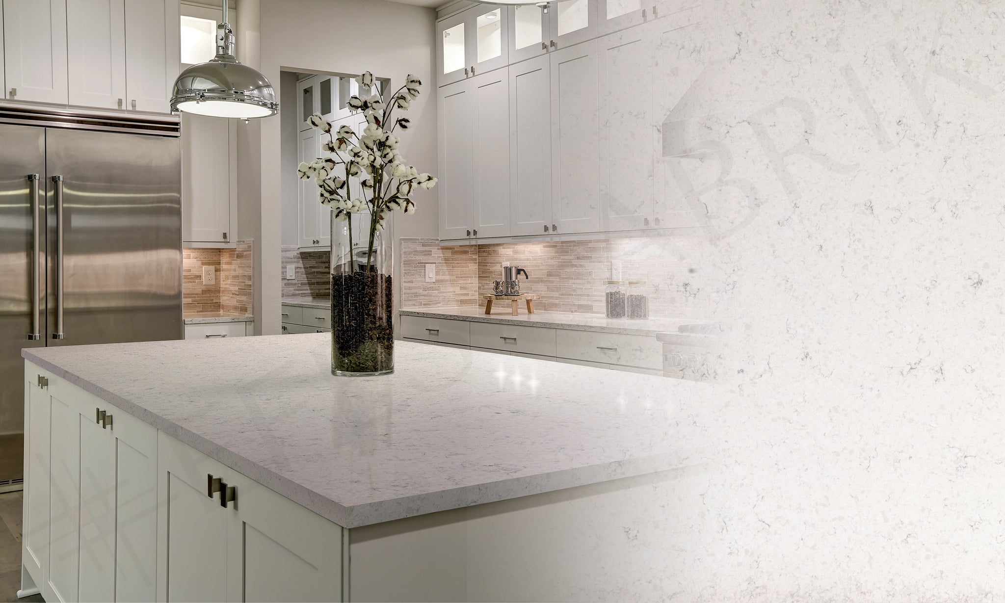 Polar Breeze Quartz Slab | Premium | Countertop | fabrikstone.com ...