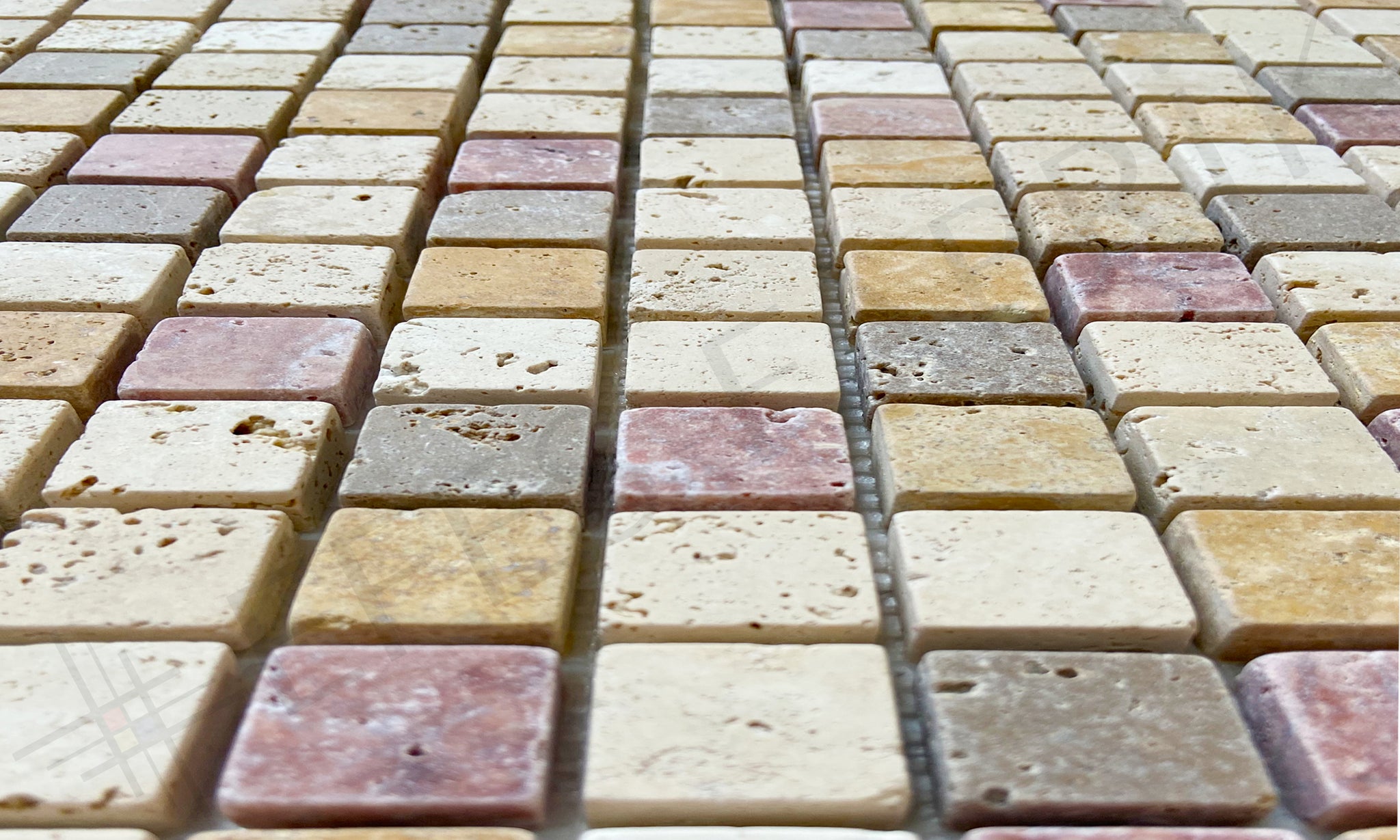 Travertine Mosaic 22-M-TT | Multicolor Travertine Mosaic | Backsplash ...