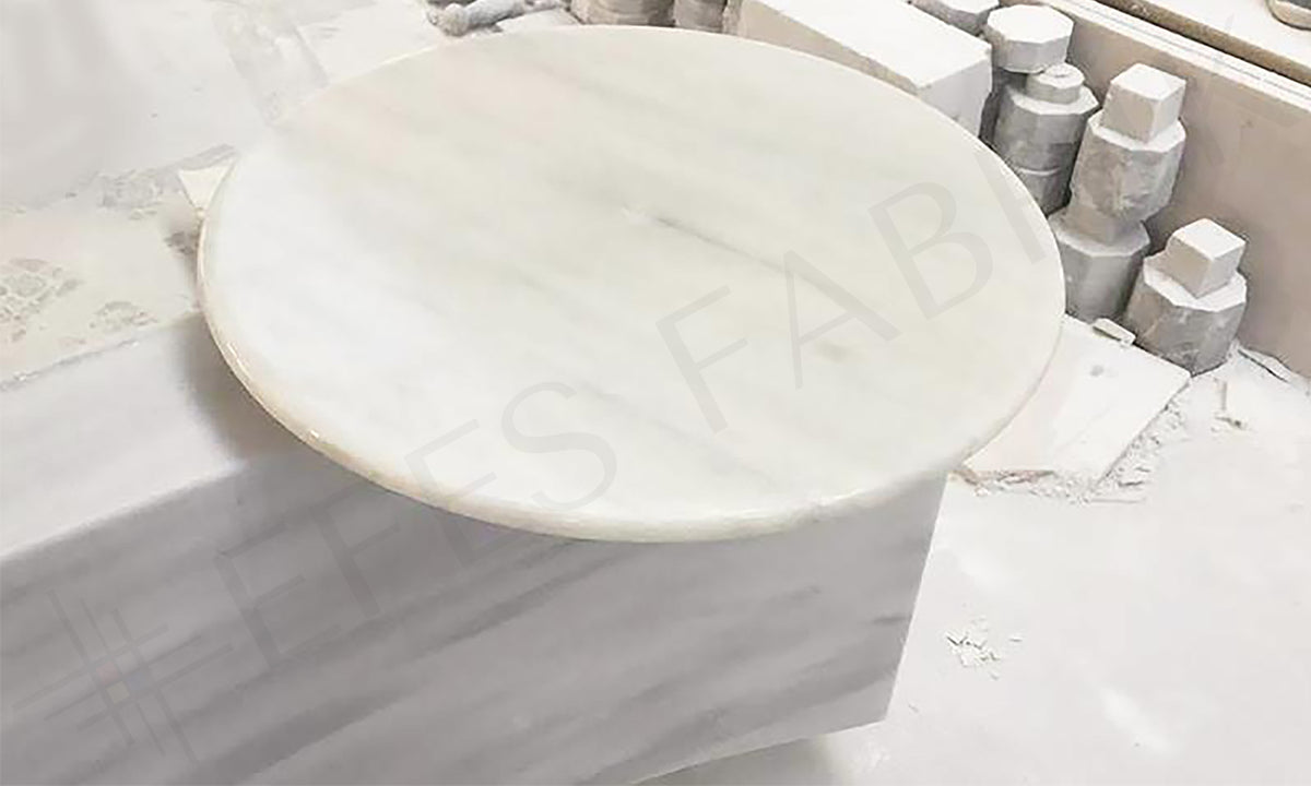 White Marble Round Table Top - Fabrikstone
