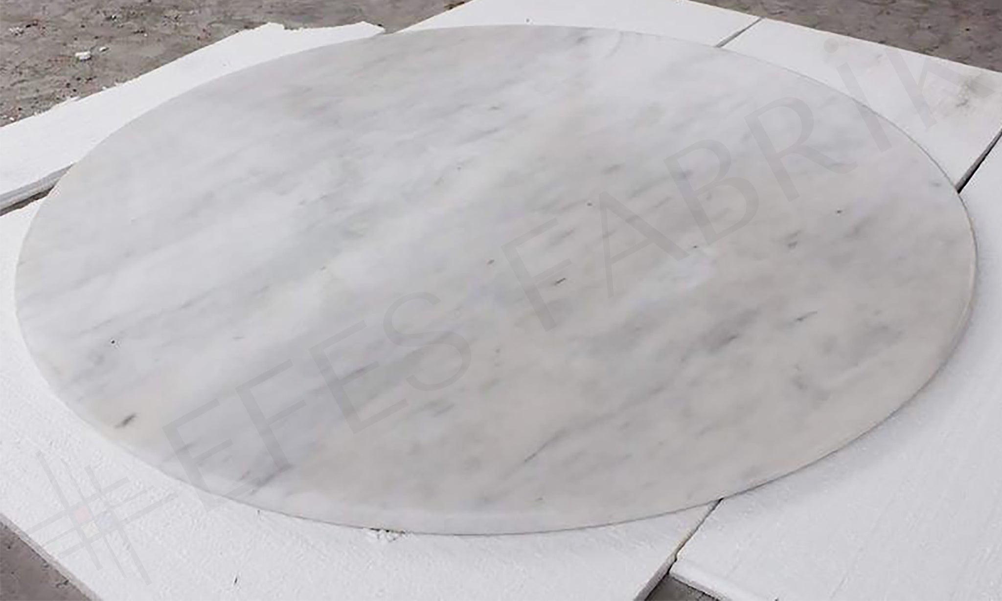 White Marble Round Table Top - Fabrikstone